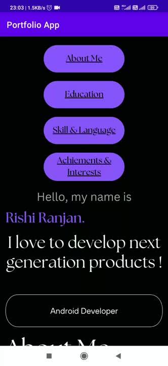 rishi ranjan on linkedin newproject portfolio android
