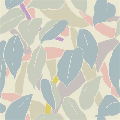 Vector Leaf With Shapes Layers Illustration Seamless Repeat Pattern