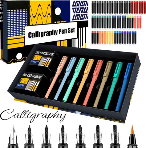Jiaojiren Calligraphy Set Fountain Pens With 8 Different