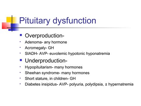 Pituitary Dysfunction Ppt