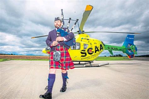 Kilted Piper Sporting Scaa Tartan With Helimed 76 Character Saving
