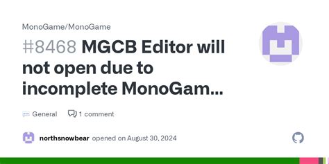 mgcb editor will not open due to incomplete monogame extension