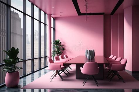 Virtual Workspace D Rendering Of A Professional Business Meeting Room