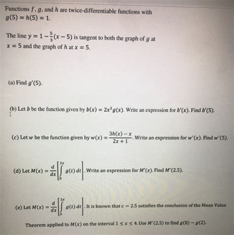 Solved Functions Fg And H Are Twice Differentiable