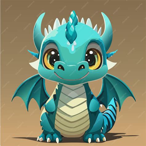 귀여운 아기 드래곤 프리미엄 벡터