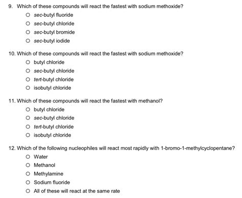 solved which of these compounds will react the fastest with