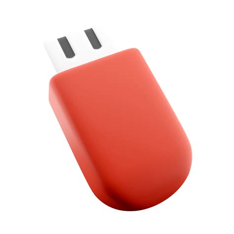 3d Render Usb Flash Drive Cartoon Icon 3d Render Red Usb To Save Information Icon 24624526 Png