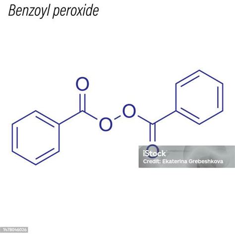 Vector Skeletal Formula Of Benzoyl Peroxide Drug Chemical Molecule