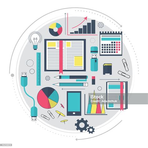 검색 엔진 최적화 서비스 Seo 데이터 분석 및 키워드의 아이콘 처리합니다 웹사이트 또는 인포 그래픽에 대 한 현대 개념입니다 작업 프로세스입니다 기술입니다 라인 아트입니다