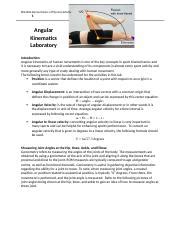 Kinematics Laboratory Updated 2 Doc KIN3202 Biomechanics Of Physical Activity 1 Angular