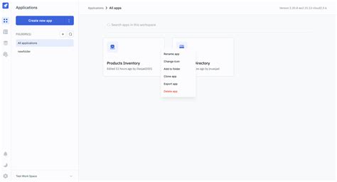import and export applications tooljet