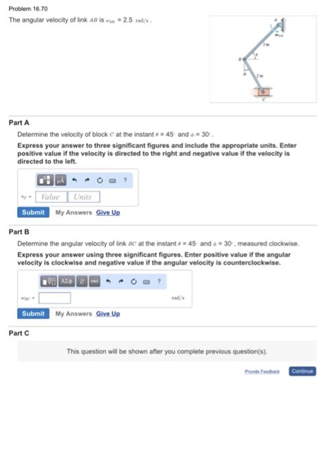 Solved The Angular Velocity Of Link AB Is Omega AB Chegg