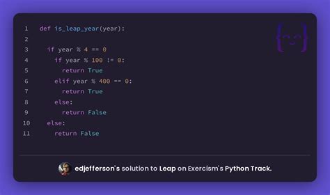 Edjefferson S Solution For Leap In Python On Exercism