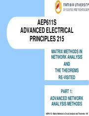 Matrix Methods In Network Analysis Advanced Analysis Theorems Course Hero