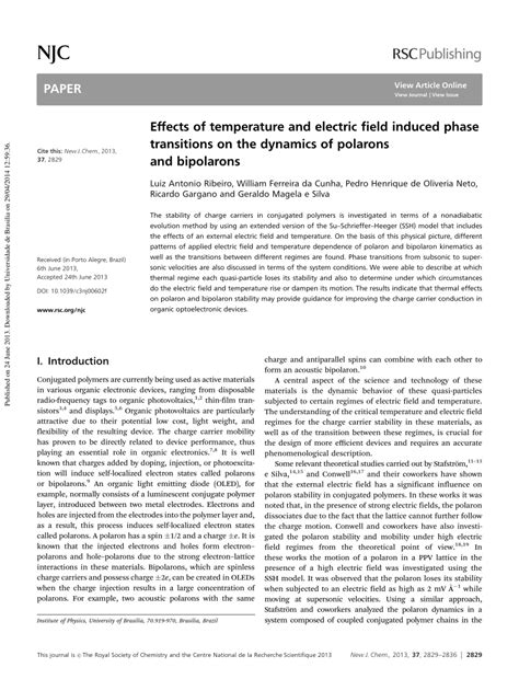 Pdf Effects Of Temperature And Electric Field Induced Phase Transitions On The Dynamics Of