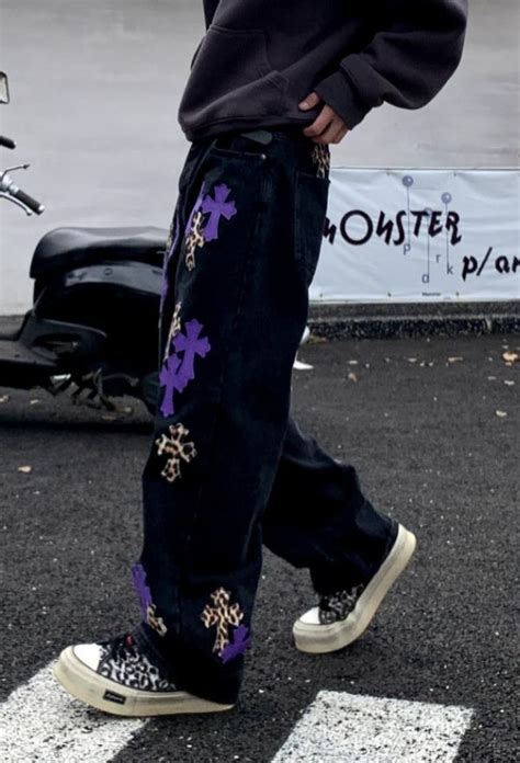 Джинсы Мужской супер белый широкие Деним размер 46 свободный Молния Средняя Вышивка рост 165