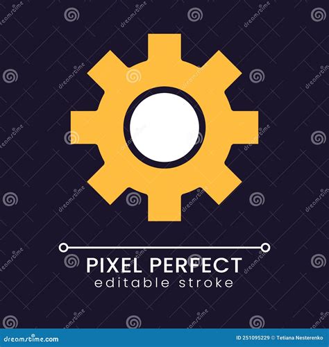 Cogwheel Pixel Perfect Rgb Color Icon For Dark Theme Stock Vector Illustration Of Equipment