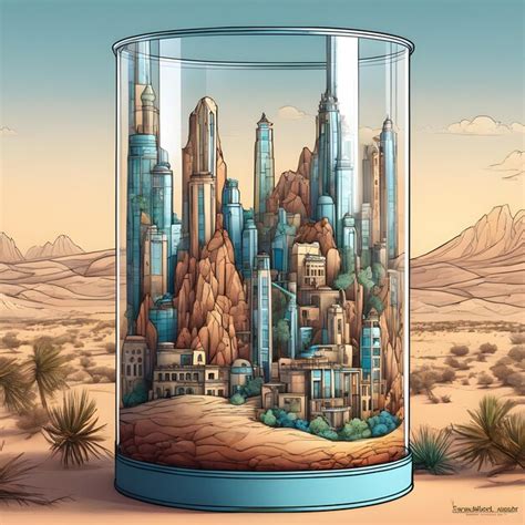 Premium Photo Modern City Inside Glass
