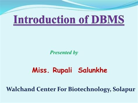 introduction to database ppt