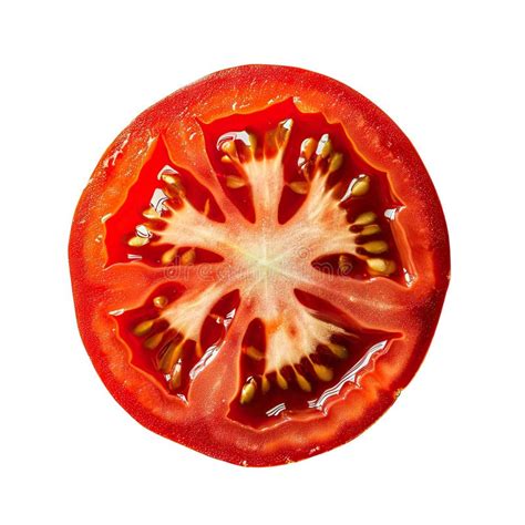 Sliced Tomato Cross Section With Seeds Stock Illustration