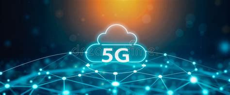 5g Cloud Technology Connection Visualized With Digital Network Stock Illustration Illustration