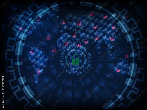 Стоковое векторное изображение Ransomware Alert Technology Cyber