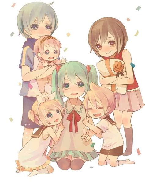 Vocaloid Siblings ~ Kaito Meiko Luka Rin Len And Miku