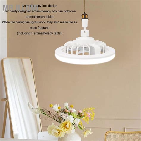 Mr Illumi 30w 9 8 นิ้วพัดลมเพดานขนาดเล็ก Noiseless E27 Led พัดลมห้องนอนโคมไฟพร้อมรีโมทคอนโทรล 86