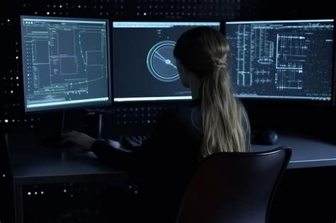 Premium Photo Business Woman Programmer At Work Generative Ai