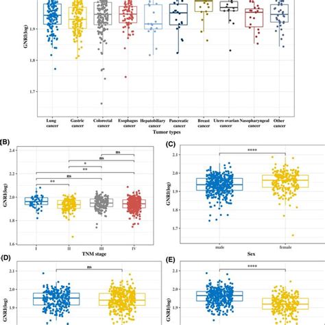 Gnri Distribution In Different Groups A Tumor Types B Tnm Stage