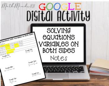 Solving Equations With Variables On Both Sides Notes By Math Minds