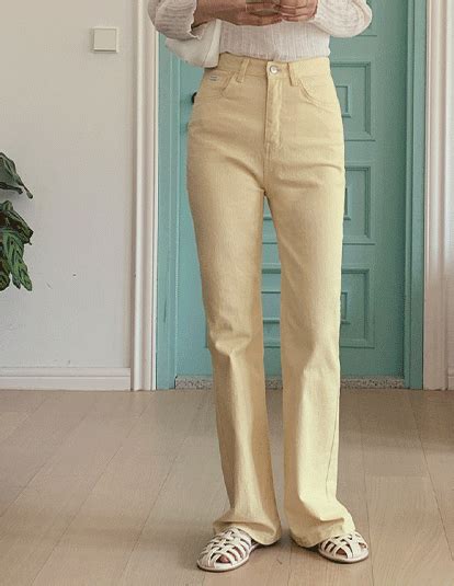 Ykk지퍼 5cm 여름면바지 Tps0379 데니안 부츠컷 팬츠면바지 부츠컷바지 롱부츠컷휴양지룩 에이블리