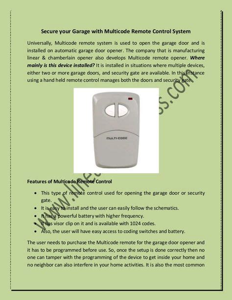 Casual Multicode Gate Opener Garage Doors Lancaster Genie Remote