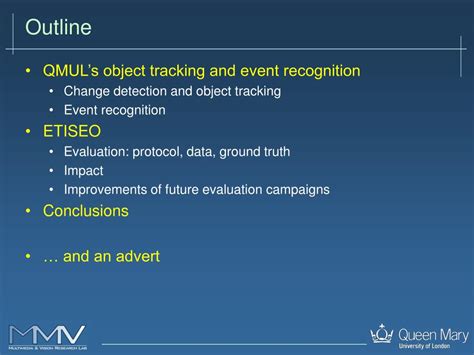 Ppt Object Detection Tracking And Event Recognition The Etiseo