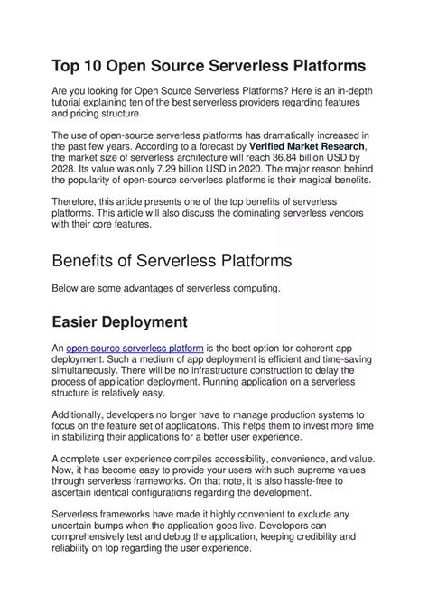Pdf Top 10 Open Source Serverless Platforms Pdf Document