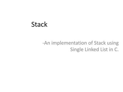 Stack Using Array Ppt