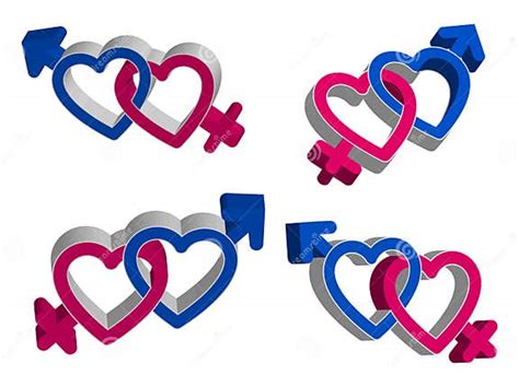 Set Of Sexual Orientation Gender Or Male Female Symbols Stroke Stock
