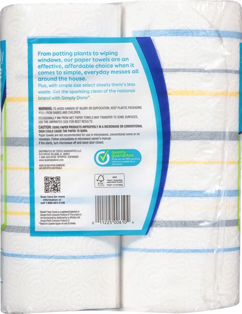 Simply Done Paper Towels Printed Absorbent Simple Size Select 2 Ply Planogram Back