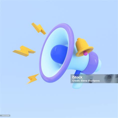 알림 아이콘이 있는 3d 미니멀한 확성기 또는 확성기 마케팅 소셜 미디어 홍보 발표 이메일 뉴스 및 광고 개념 3d 렌더링 그림입니다 Publicity Event에 대한
