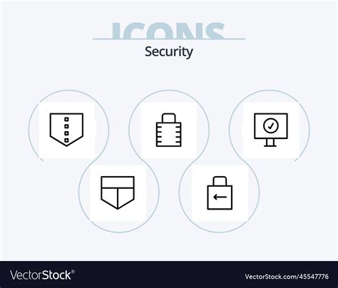 Security Line Icon Pack 5 Icon Design Shield Vector Image