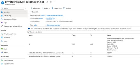automation accounts and private endpoints dns records microsoft qanda