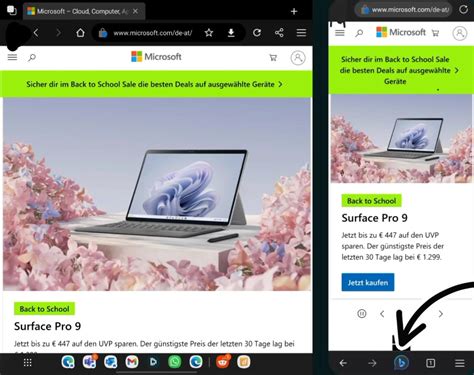 how to show bottom toolbar specifically bing chat on the galaxy fold in the opened state r