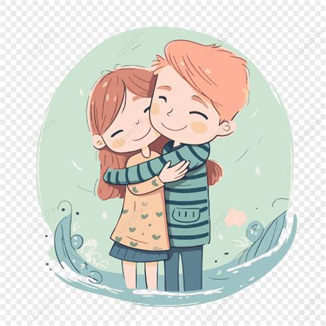 키스 커플 벡터클립 아트만화포옹하다 Png 일러스트 무료 다운로드 Lovepik