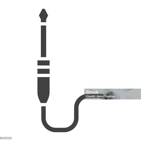 오디오 플러그 모양 아이콘 음악 악기 잭 케이블 기호 벡터 그래픽 흰색 배경 Eps 10 솔리드 패턴 케이블에 대한 스톡 벡터 아트 및 기타 이미지 Istock