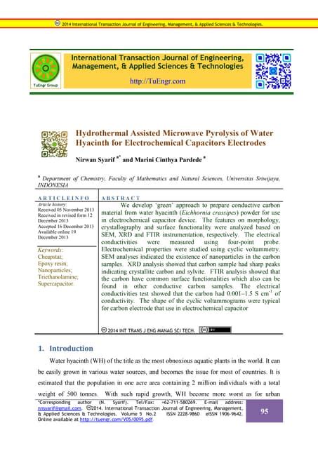 Synthesis Characterization And Electro Analytical Applications Of