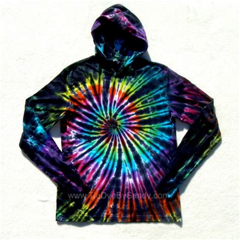 Tie Dye Hoodie Inverted Rainbow Spiral Long Sleeve Hooded