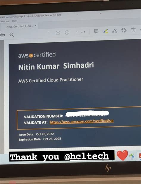 Nitin Kumar Simhadri On Linkedin Aws Cloudpractitioner Certified Cloudcomputing