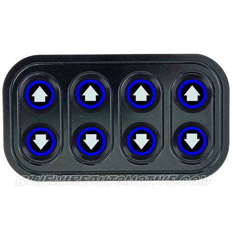 Horizontal Deluxe Black Series Billet Power Window Arrow Switch 4d Blu
