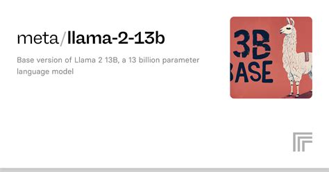 Meta Llama 2 13b API Reference