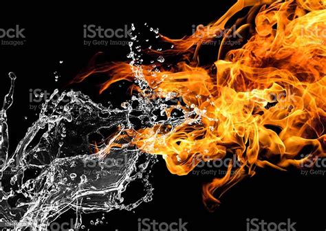 자연과학의 개념으로 소용돌이치는 불과 물의 3d 일러스트 물에 대한 스톡 사진 및 기타 이미지 물 분무 불 Istock